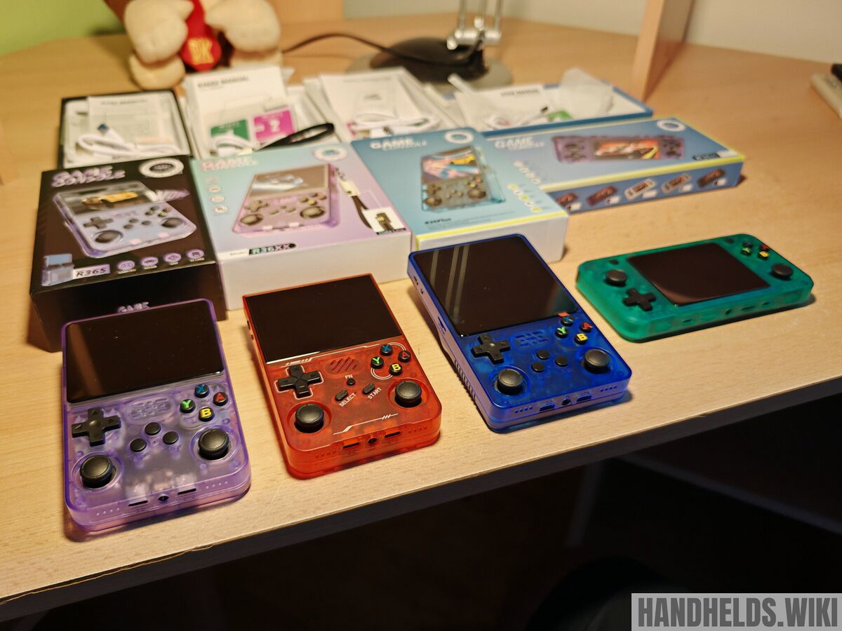 File:R36S vs R36XX vs R36Plus vs R36H from the side.jpg - Handhelds Wiki